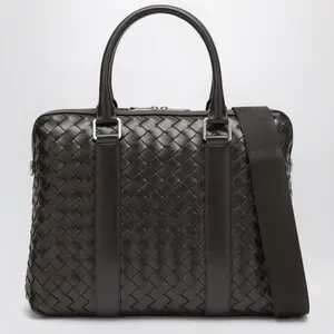 Bottega Veneta Intrecciato Leather Business Bag - Brown
