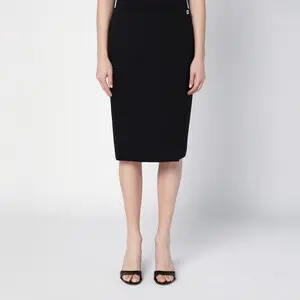 Givenchy Wool Midi Skirt With Metal Button