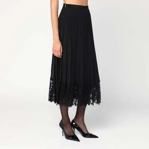 Dolce & Gabbana Midi Skirt In Chiffon And Lace