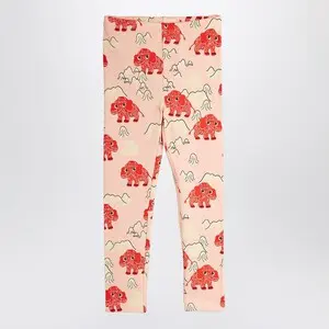 MINI RODINI Leggings With Mammoth Print - Pink