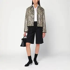 JIL SANDER Leopard Print Coated Fabric Jacket