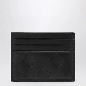 Bottega Veneta Card Holder In Intrecciato - Black
