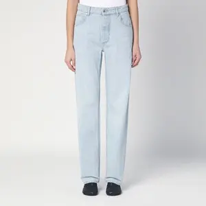 Bottega Veneta Light Denim Jeans With Intrecciato Patch