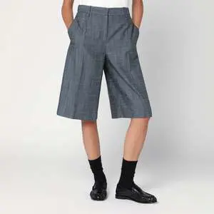 JIL SANDER Two-tone Wool Blend Bermuda Shorts