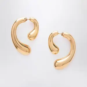 PANCONESI P Gold Drop Earrings Metal