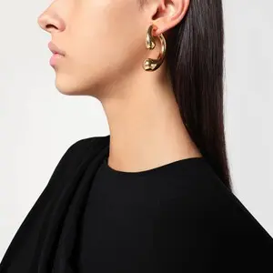 PANCONESI P Gold Drop Earrings - Metal