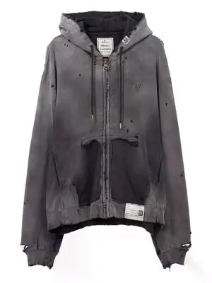 Mihara Yasuhiro Sun Faded Zip-up Hoodie - Black