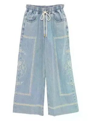 Aje Lotus Embroidered Jeans