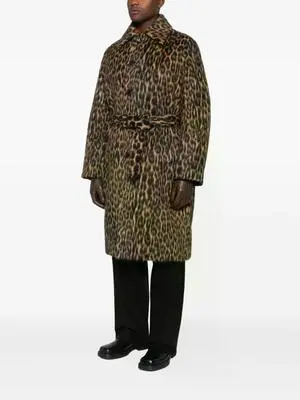 LANVIN Animal-print Belted Coat