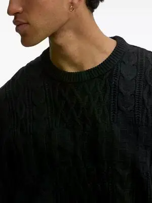 Dickies Cable-knit Crew-neck Sweater - Black