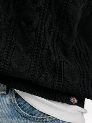 Dickies Cable-knit Crew-neck Sweater - Black