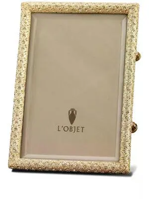 L'Objet Rectangular Pave Photo Frame - Gold