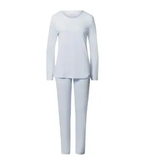 Hanro Cotton Malena Pyjama Set - Blue