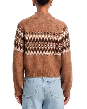 525 America Fair Isle Zip Bomber Sweater