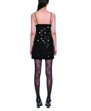 Anna Sui Mesh Paillettes Mini Dress