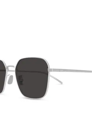 Bottega Veneta 55mm Square Sunglasses - Silver