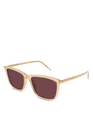 Saint Laurent Rectangular Sunglasses, 56mm - Yellow
