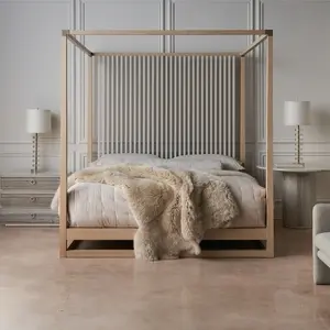 CARACOLE Pinstripe Canopy King Bed