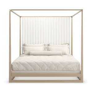 CARACOLE Pinstripe Canopy King Bed