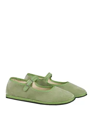 VIBI VENEZIA Mary Jane Flats - Sage Green