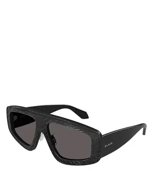 Alaïa Mask Sunglasses, 99mm - Black