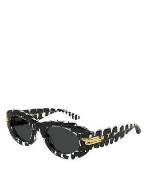 Bottega Veneta Oval Sunglasses, 51mm - Black