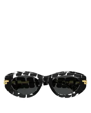 Bottega Veneta Oval Sunglasses, 51mm