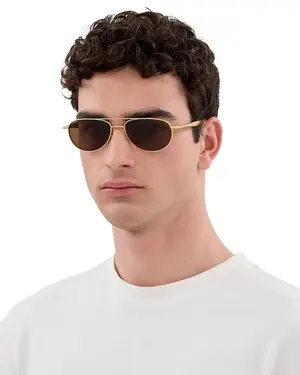 Bottega Veneta Pilot Sunglasses, 56mm
