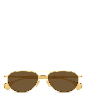 Bottega Veneta Pilot Sunglasses, 56mm