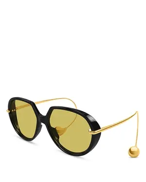 Bottega Veneta Round Sunglasses, 60mm - Black