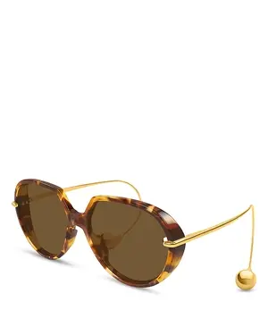 Bottega Veneta Round Sunglasses 60mm - Avana
