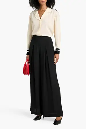 FRAME Striped Silk Crepe De Chine Shirt - Cream
