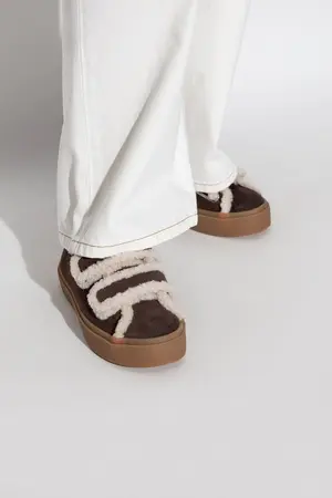 Inuikii Shearling Velcroed Sneakers - Brown