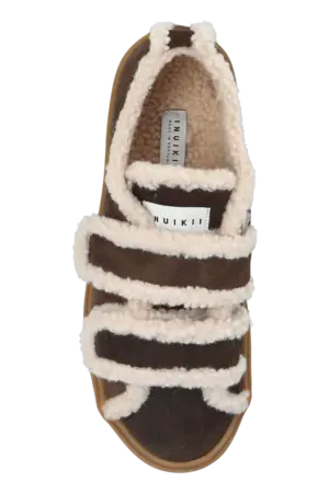 Inuikii Shearling Velcroed Sneakers - Brown
