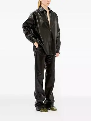 MSGM Zip-up Collared Coat - Black