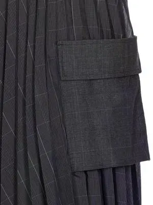Sacai Check-pattern Pleated Skirt