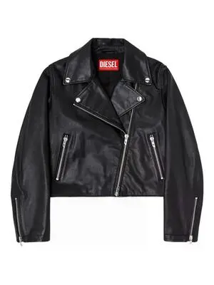 DIESEL Leather Zip-up Jacket - Black