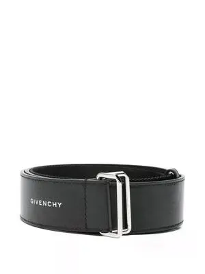 Givenchy Logo-stamp Leather Belt - Black