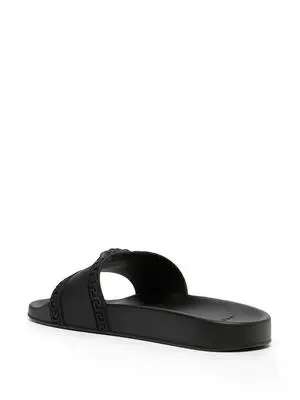 Versace Medusa Head Motif Slides - Black