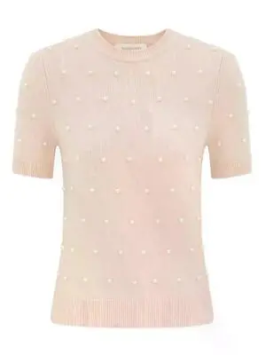 Zimmermann Beaded Short Sleeve Sweater