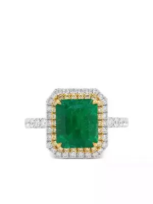 HYT JEWELRY 18k Yellow Gold Emerald And Diamond Ring - White