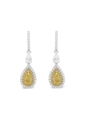HYT JEWELRY 18k Gold Diamond Drop Earrings - Silver