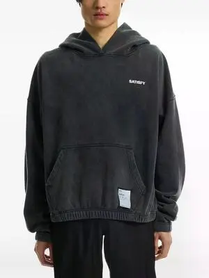 Satisfy Logo-detail Hooded Sweatshirt - Grey