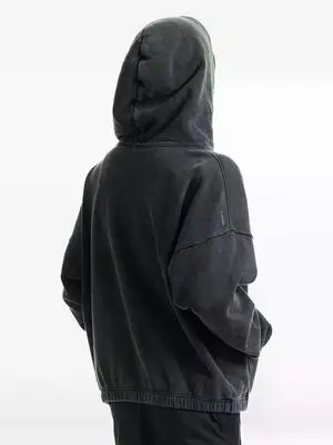 Satisfy Logo-detail Hooded Sweatshirt - Grey