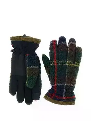 Barbour Tartan-pattern Fleece Gloves - Black