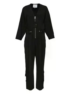 3.1 Phillip Lim Belted Zip-front Jumpsuit - Black