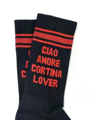 Giada Benincasa Slogan-intarsia Crew Socks