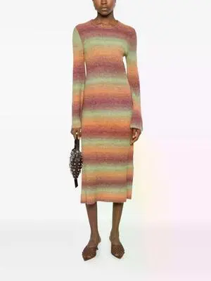 SIMONMILLER Axon Striped Midi Dress - Orange