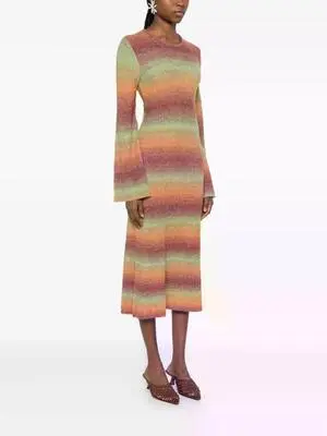 SIMONMILLER Axon Striped Midi Dress - Orange