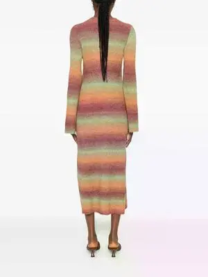 SIMONMILLER Axon Striped Midi Dress - Orange